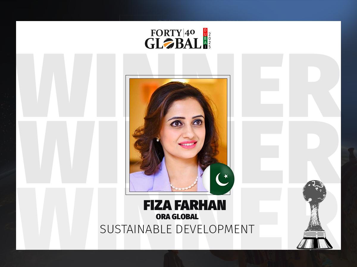 Fiza Farhan named among 40 under 40 Global Leaders— the only Pakistani ...
