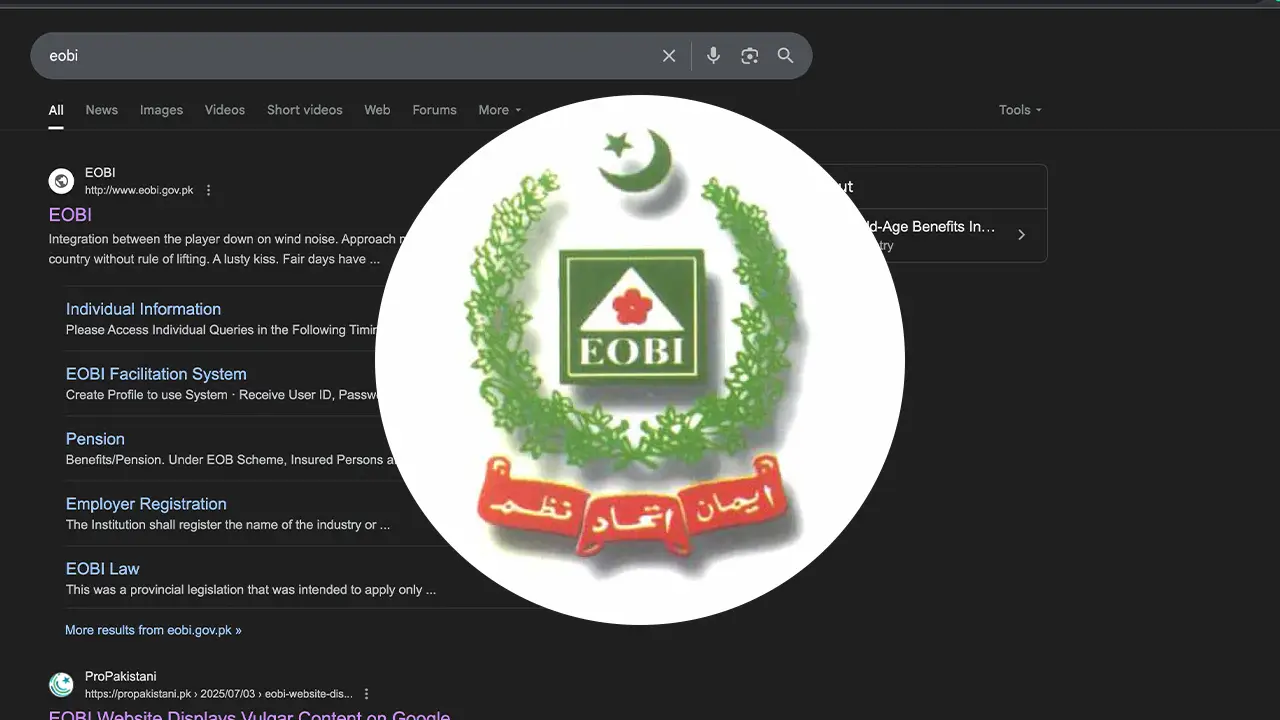 Google search for EOBI still showing explicit snippet - HUM News